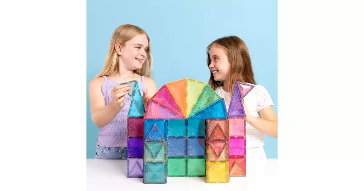 Connetix brokatowe klocki magnetyczne Zamek 48 el. Castle Glitter Pack
